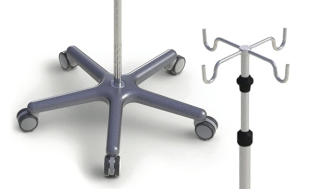 Transfusion | Infusion Stand - Mobile - 5-Star Base - 4 Hook | AneticAid